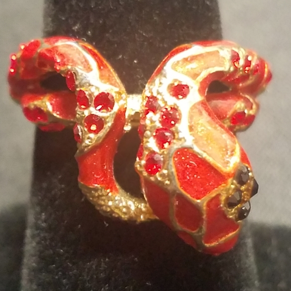 unbranded | Jewelry | Red Snake Rhinestone Ring | Poshmark